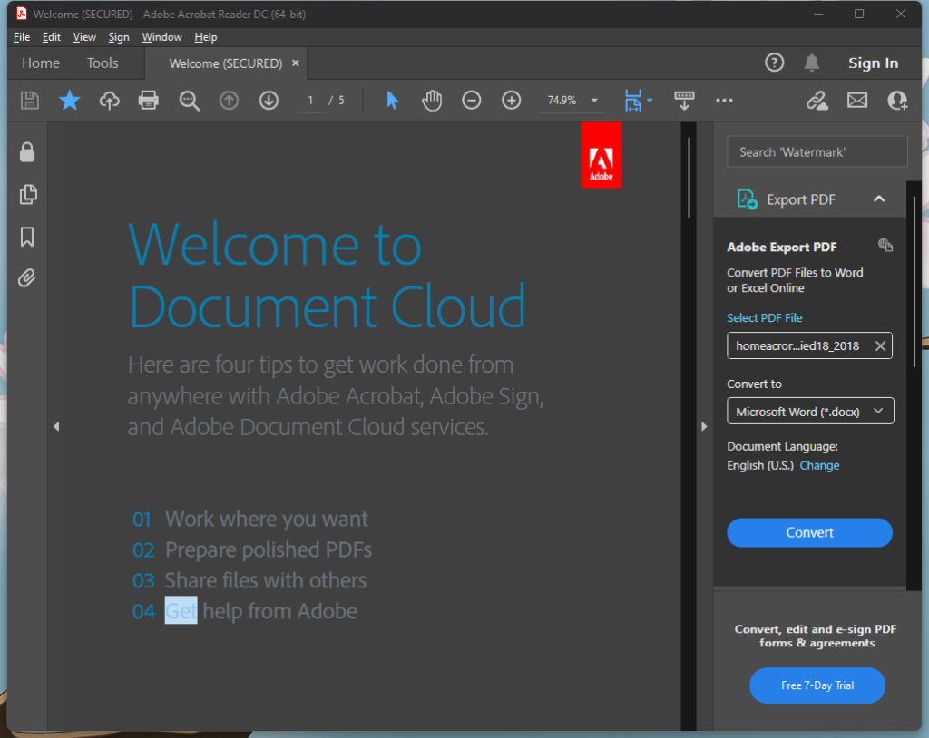 在 Adob e Acrobat 中启用深色模式：Windows、iOS 和 Android - TobMac